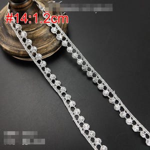 10 Yards 0.6-3.6cm Wide Silver Braid Fabric Wedding Party Dress Skirt ...