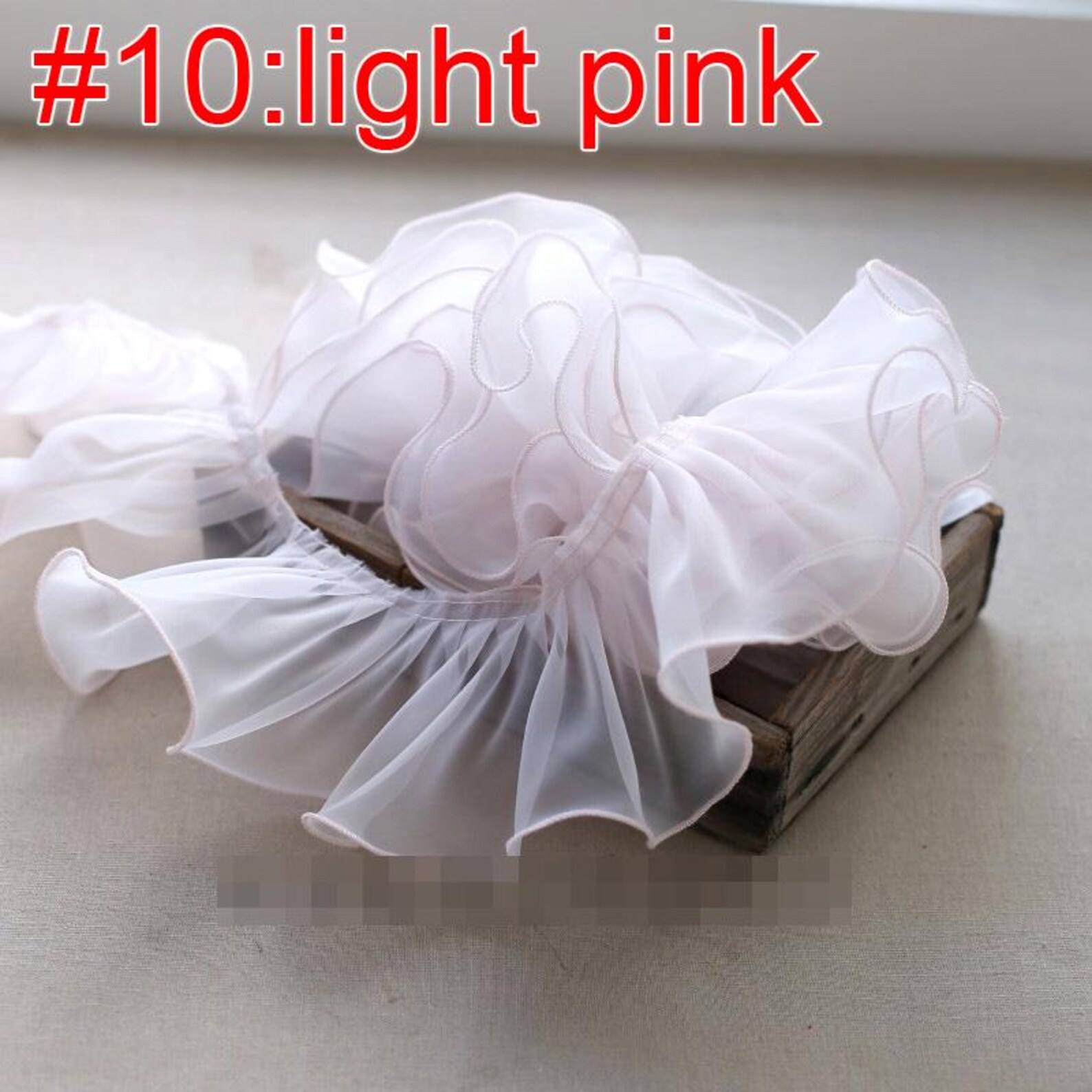 5 Meters 10cm 3.93" Wide 17 Color Organza Tulle Ruffled Pleated Fluffy ...