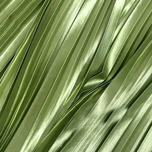 Matcha Green Stage Simulation Silk Satin Pleated Fabric Organ Wedding ...