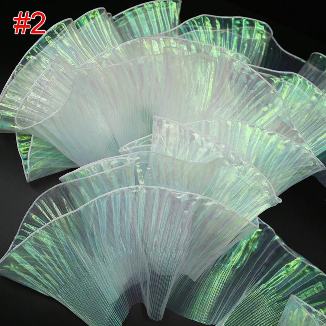 5 Meters 14-15cm Wide Wavy Scallop Ruffle Pleat Wrinkle Tulle Gauze ...