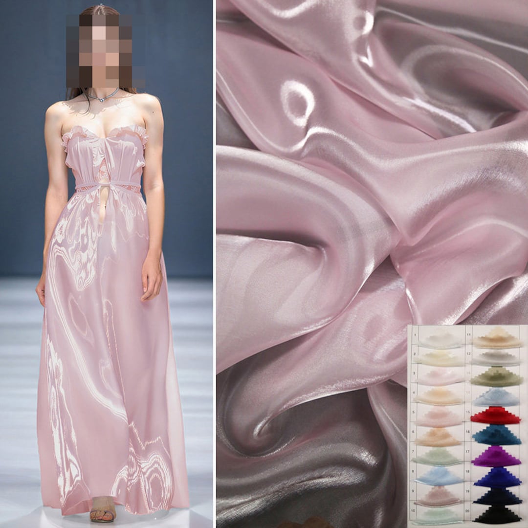 1.45meter Wide Sparkling Crystal Organza Clothing Dress Water Wave ...