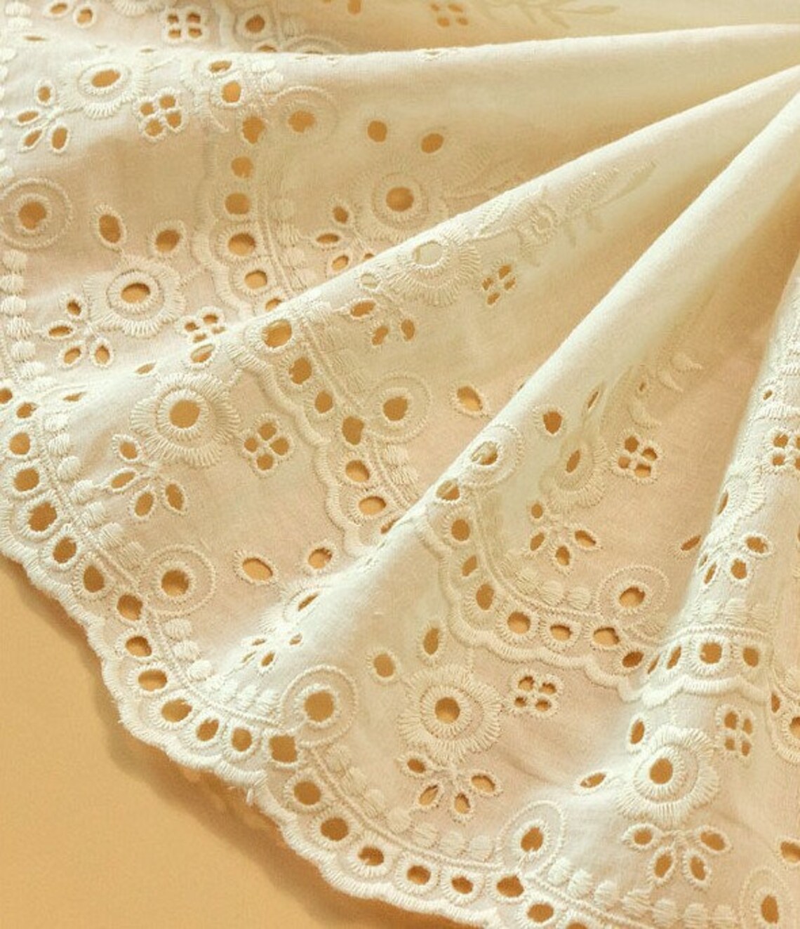 5 Yard 21cm 8.26 Wide Beige Cotton Fabric Embroidery | Etsy