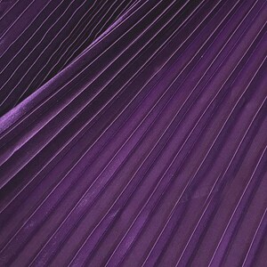 Glossy Dark Purple Pleat Ruffle Satin Fabric Stage Costume Performance ...