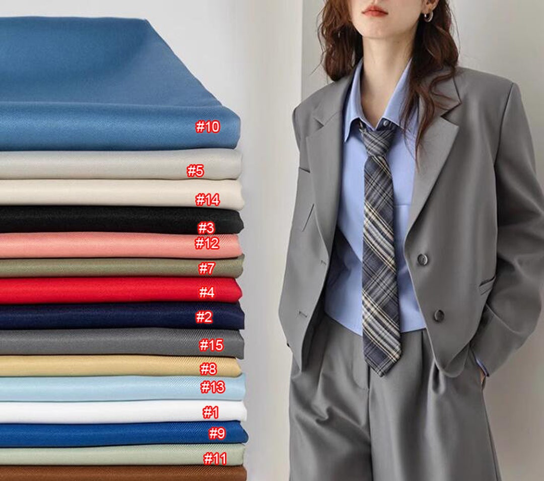 1x1.5 Meters Wide 15 Color Suit Uniform Fabric Woven Anti Wrinkle Twill ...