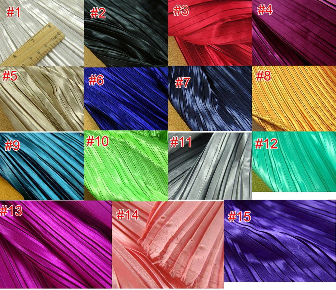 1x1.5 mètre de large 21 couleur satin rides Vêtement écrasé à volants ...