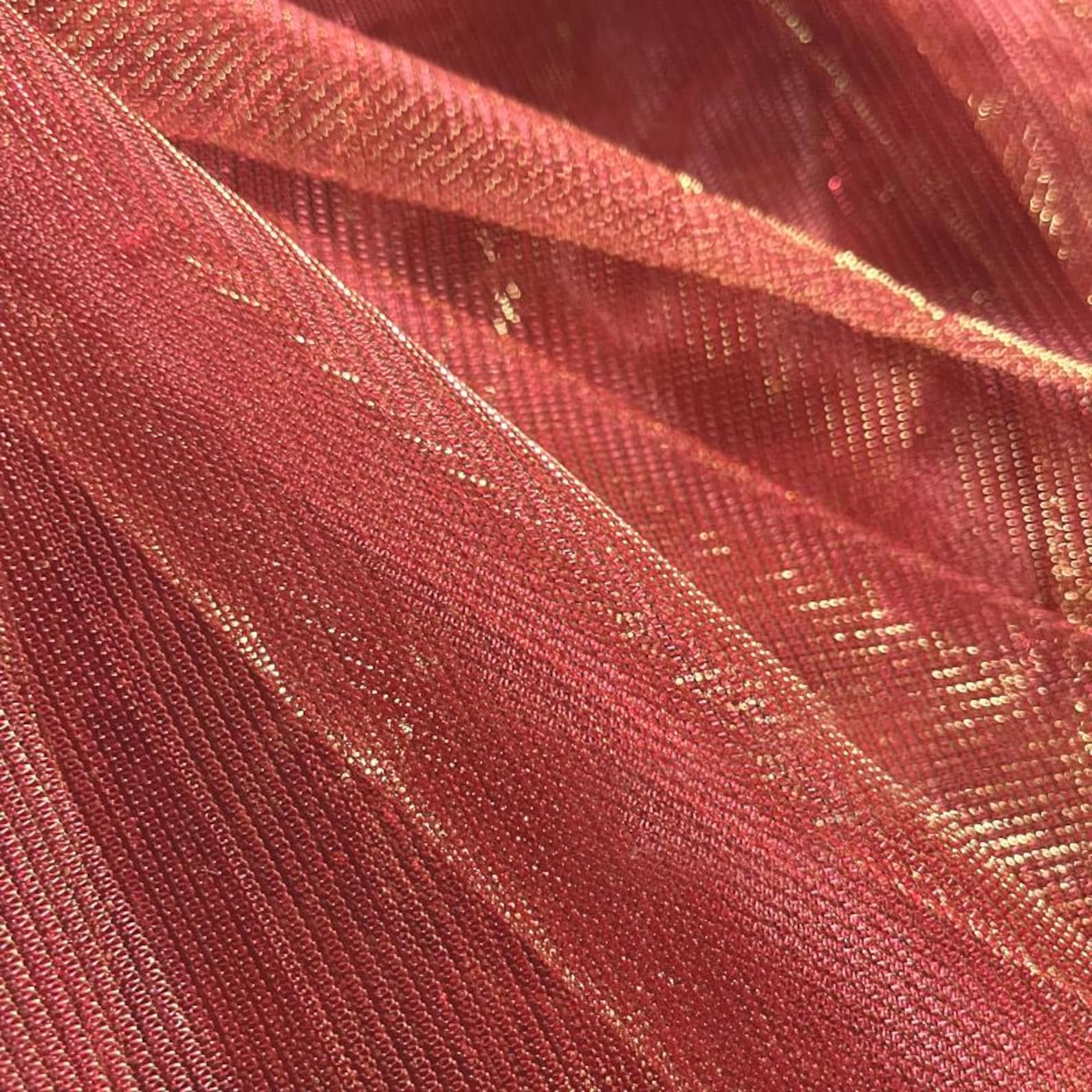 Sparkling Red Gradient Texture Laser Mesh Gauze Fabric Handmade Dance ...