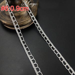 10 Yards 0.6-3.6cm Wide Silver Braid Fabric Wedding Party Dress Skirt ...