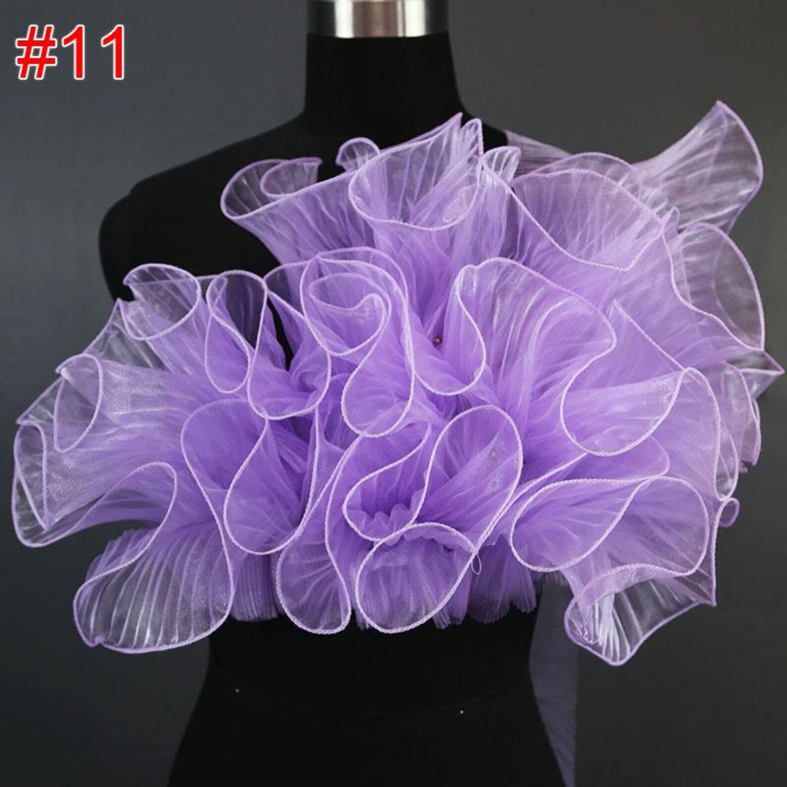 5 Meters 14-15cm Wide Wavy Scallop Ruffle Pleat Wrinkle Tulle Gauze ...