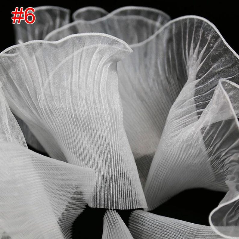 5 Meters 14-15cm Wide Wavy Scallop Ruffle Pleat Wrinkle Tulle Gauze ...