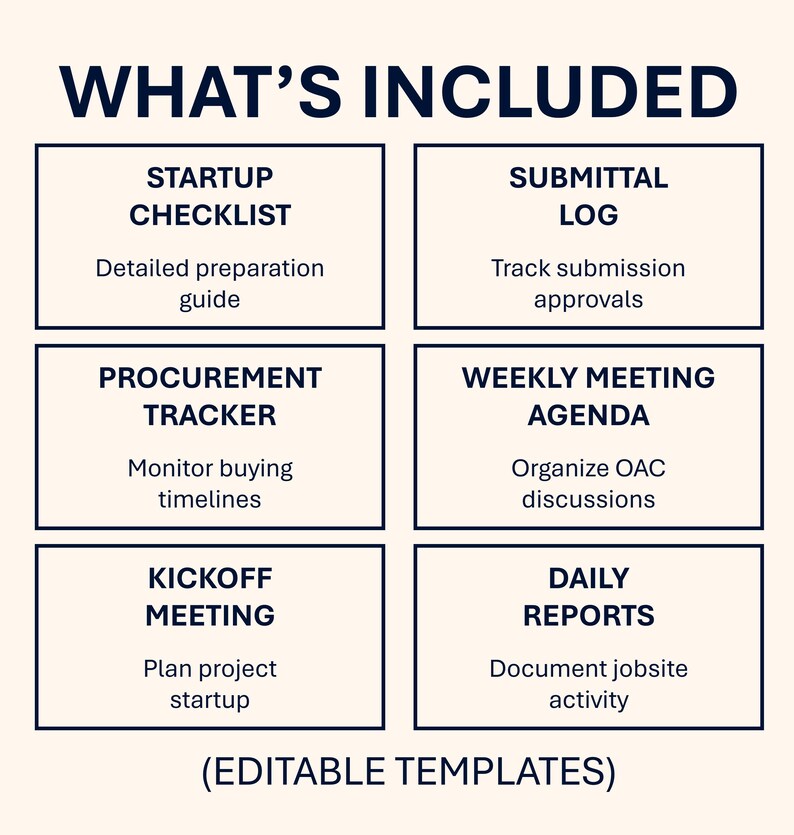 Construction Project Startup Toolkit — Checklists, Logs & Templates ...