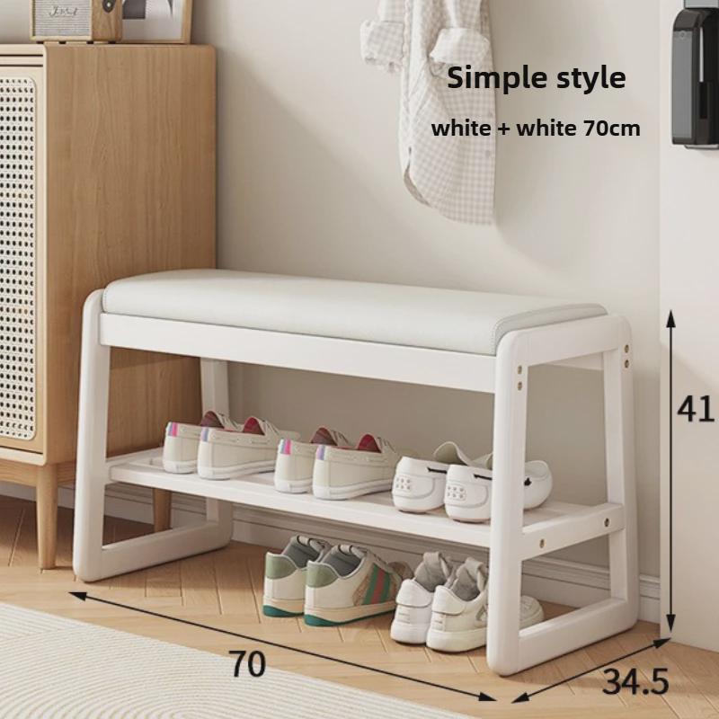 Solid Wood Woven Shoe Stool Entryway Storage Seat for Home - Etsy