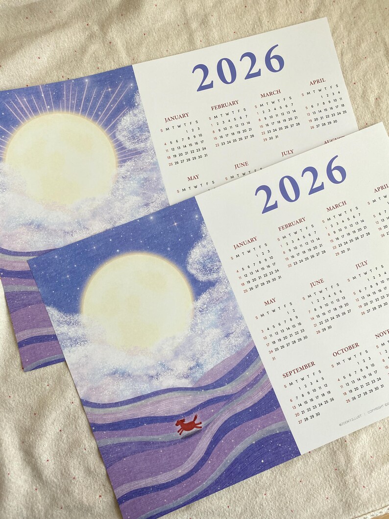 2026 Printable Art Calendar: Dreamy Horse Illustration, One Page Year ...
