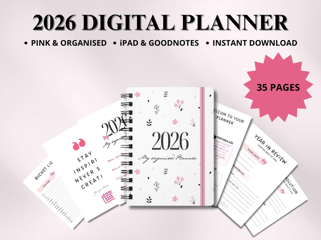 2026 Digital Planner Calender | Trackers, Self-care & Study (PDF ...
