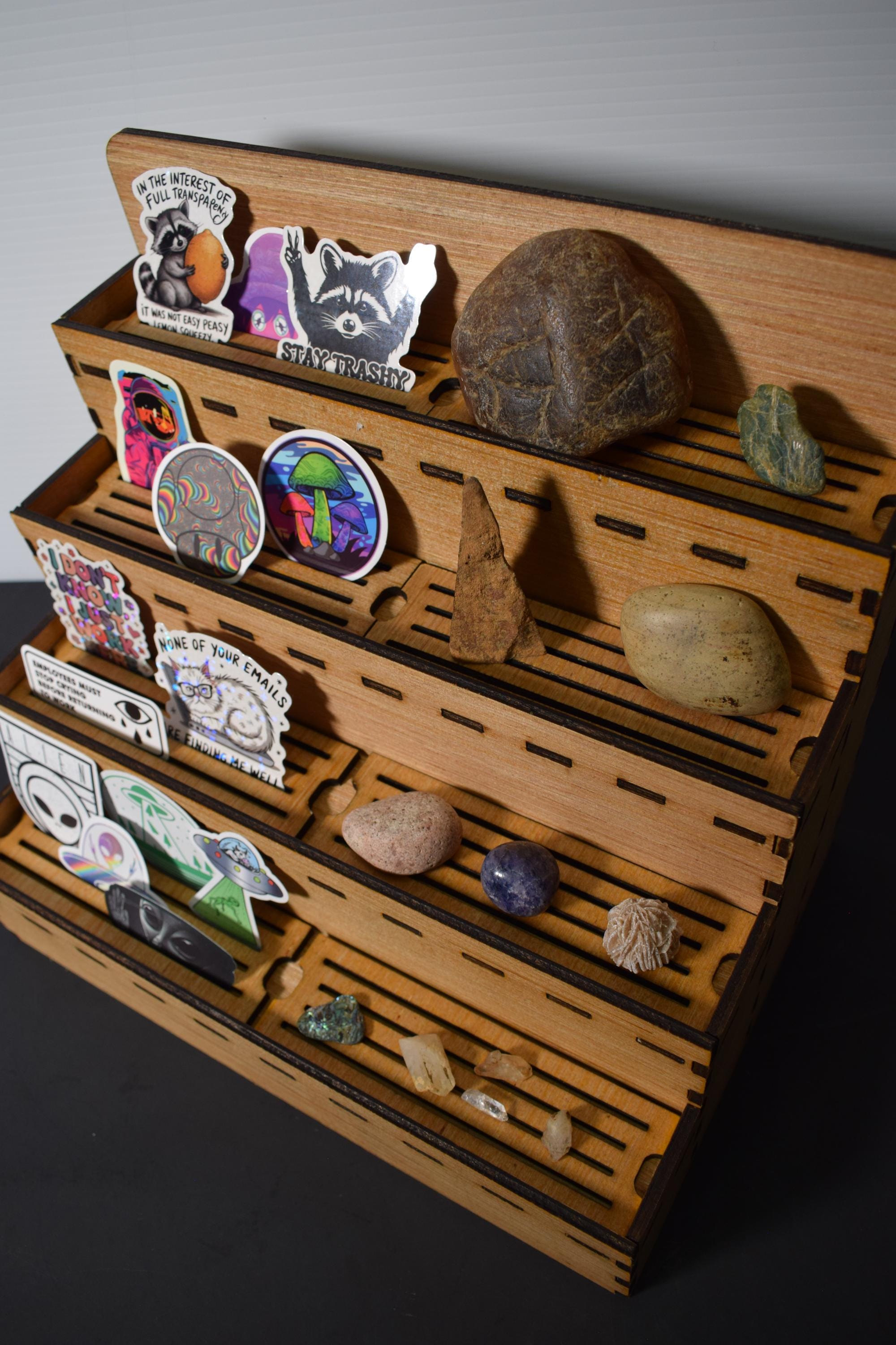 Sticker Display Stand Laser Cut File | Plywood Retail Organizer (SVG ...