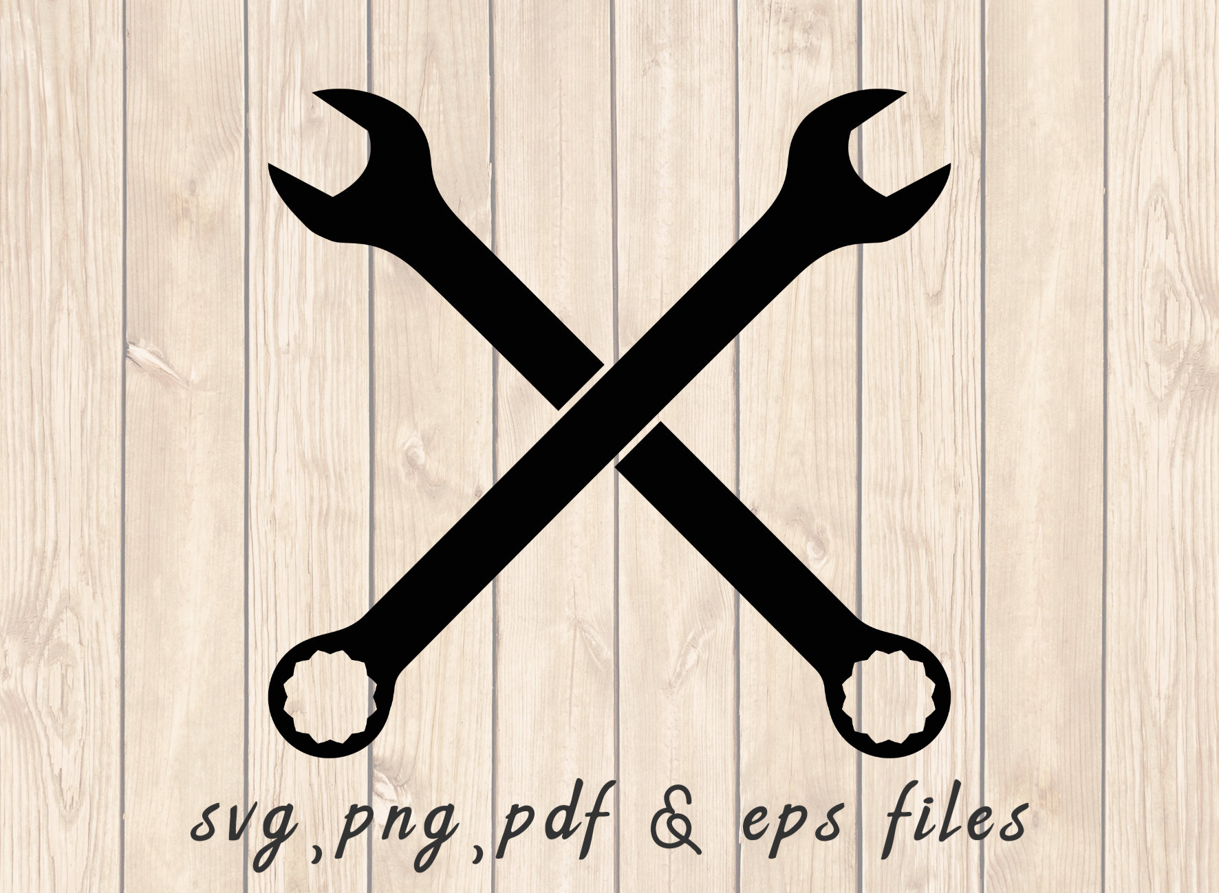 Crossed Spanners Silhouette SVG PNG PDF Craft Cutting File - Etsy