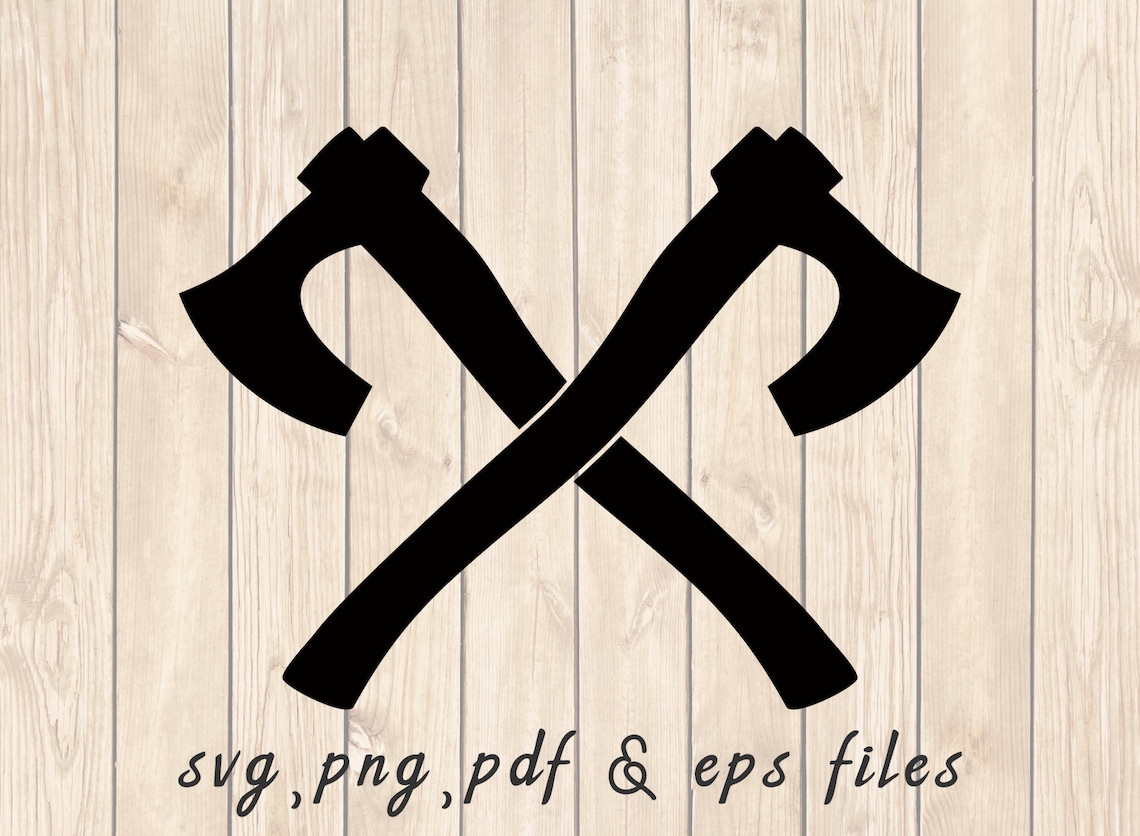 Crossed Viking Axes Silhouette SVG PNG PDF Craft Cutting File - Etsy