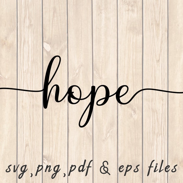 Hope Word Svg - Etsy