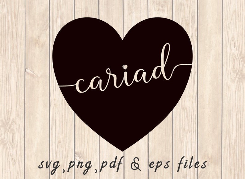 Cariad Heart SVG PNG PDF Craft Cutting File - Etsy UK