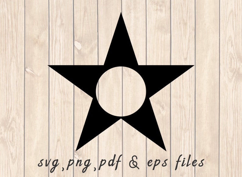 Star Monogram Name Frame SVG PNG PDF Craft Cutting File - Etsy