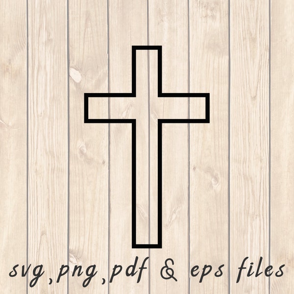 Cross Outline Svg - Etsy