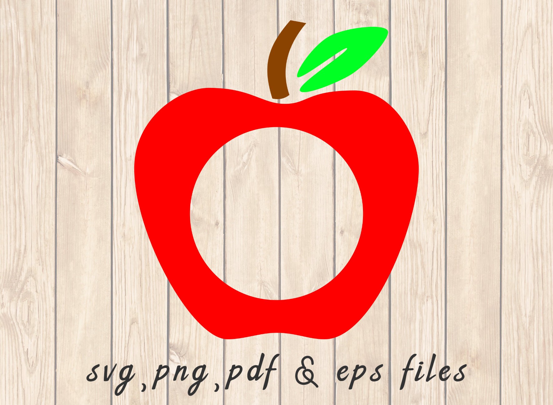 Red Apple Monogram Frame SVG PNG PDF Craft Cutting File - Etsy