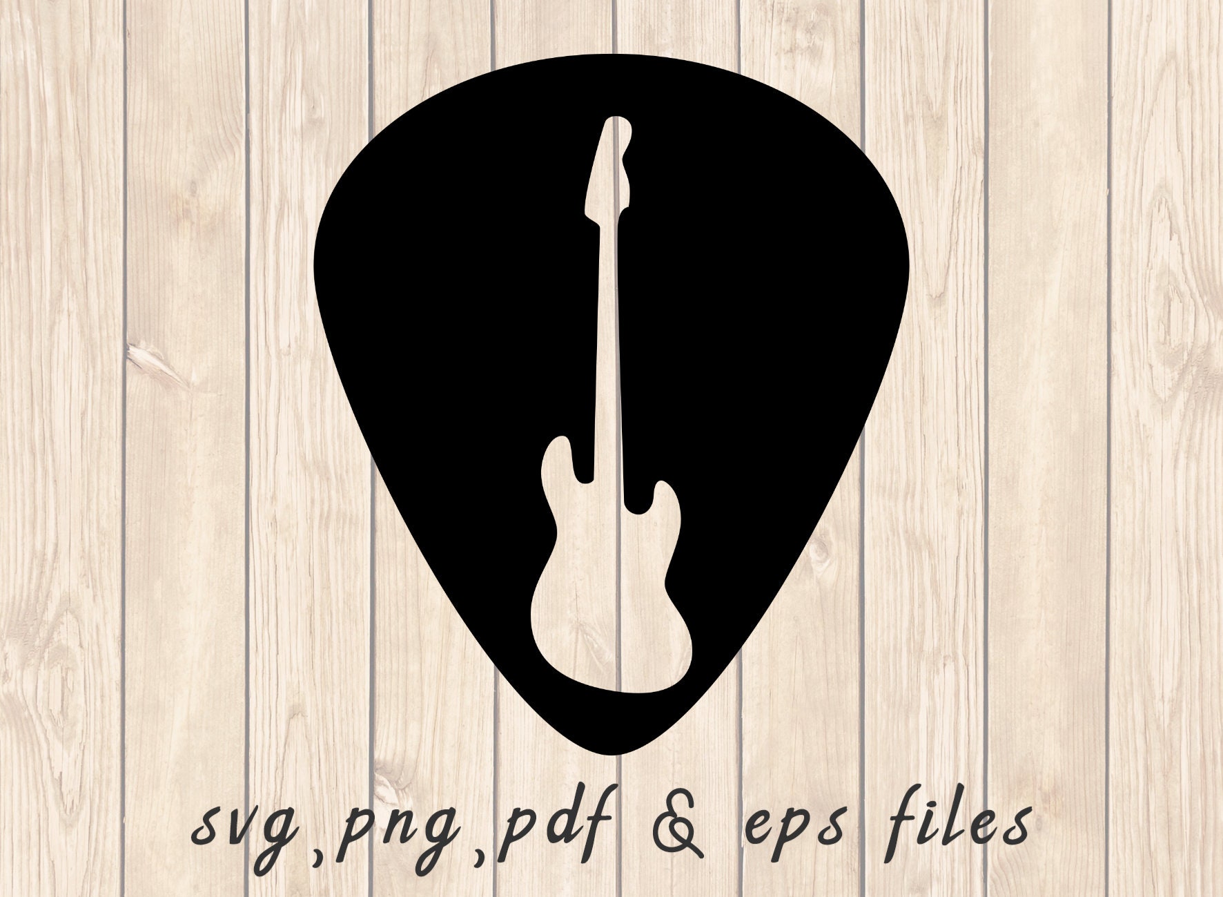 Bass Guitar Pick SVG PNG PDF Craft Cutting File - Etsy