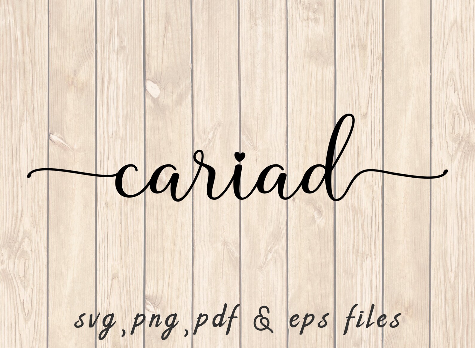 Cariad Stylish Text SVG PNG PDF Craft Cutting File - Etsy