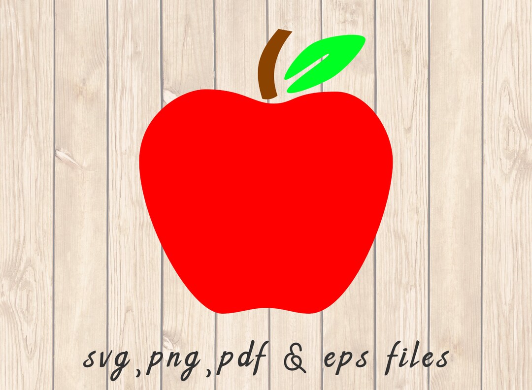 Red Apple SVG PNG PDF Craft Cutting File - Etsy Canada