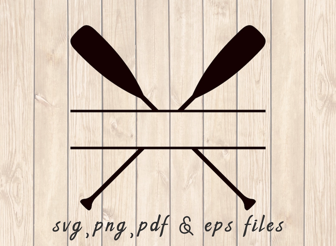 Crossed Paddles Split Name Frame SVG PNG PDF Craft Cutting File - Etsy