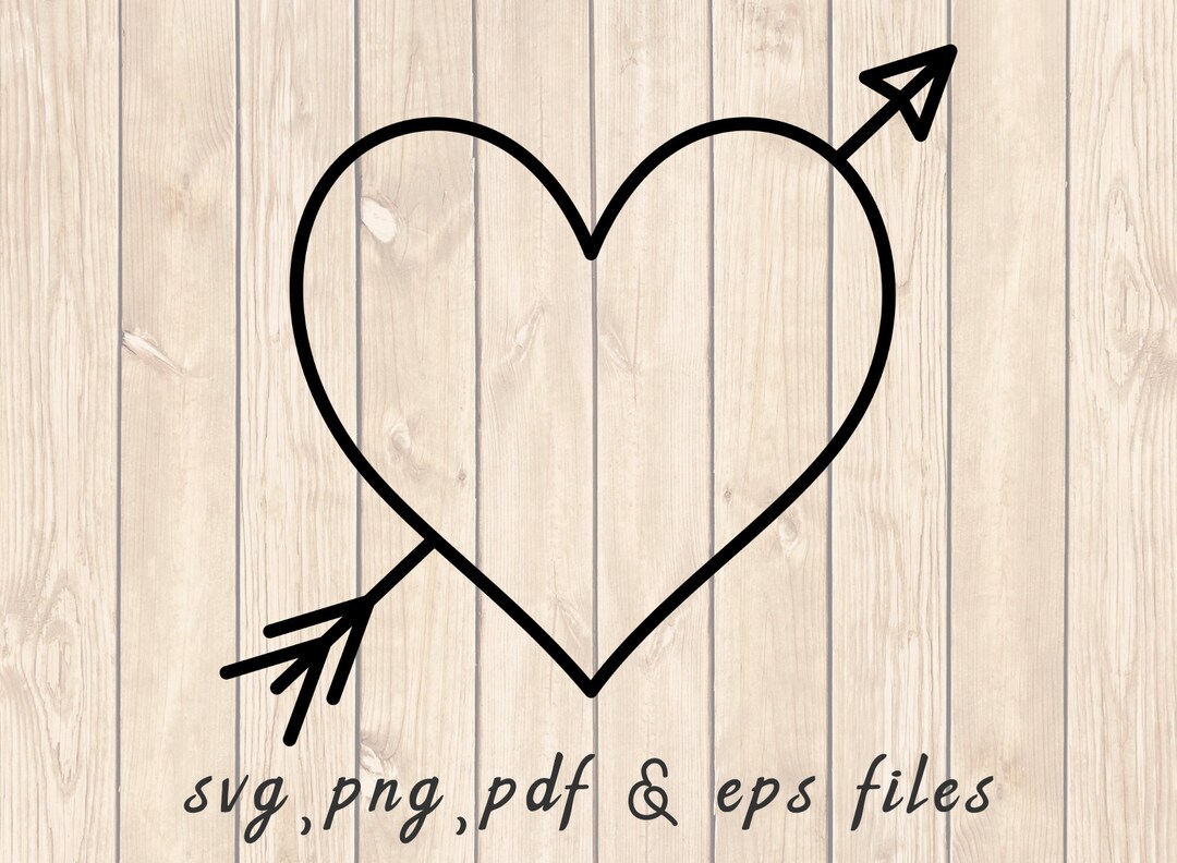 Love Heart and Arrow SVG NG PDF Craft Cutting File - Etsy