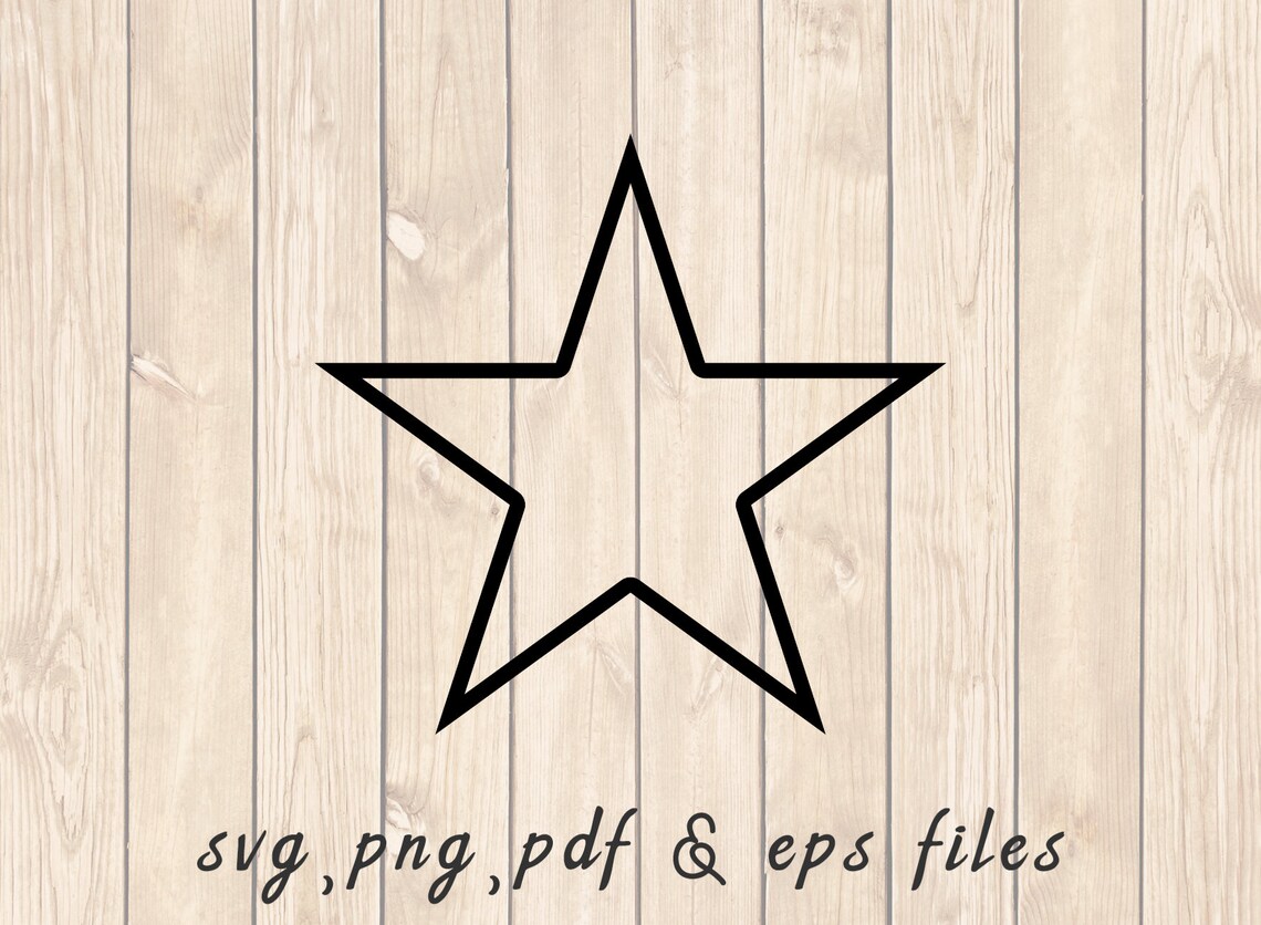 Star Outline SVG PNG PDF Craft Cutting File - Etsy