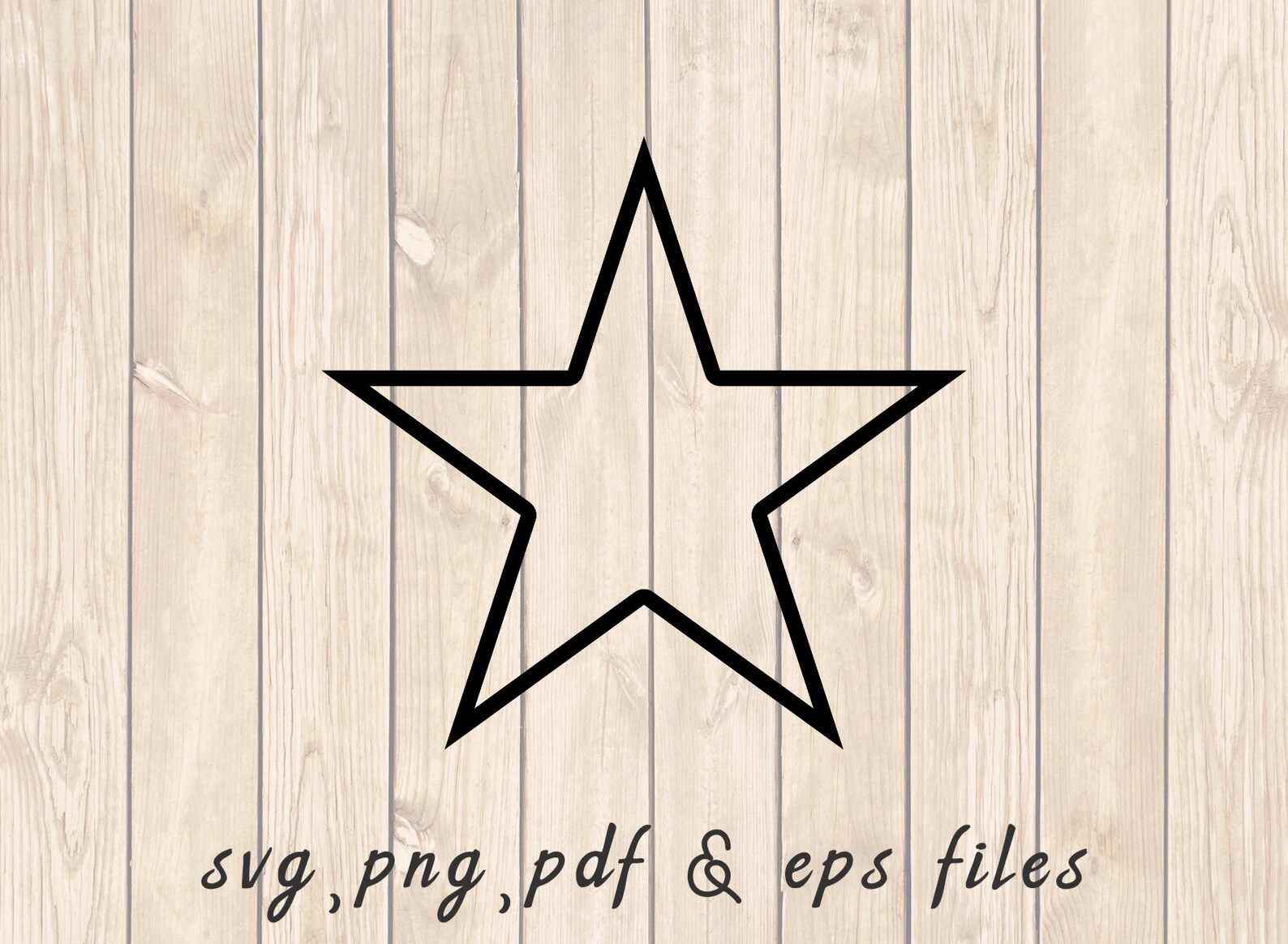 Star Outline SVG PNG PDF Craft Cutting File - Etsy