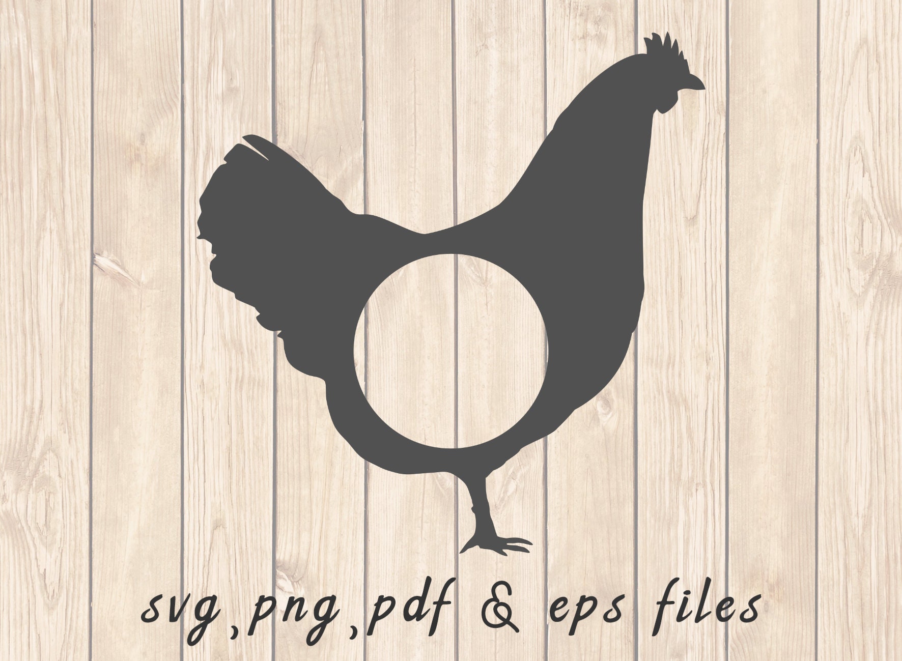 Chicken Silhouette Monogram Frame SVG PNG PDF Craft Cutting File - Etsy