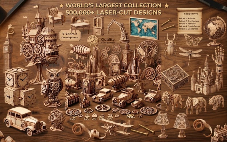 500,000+ Laser Cut Files Bundle: SVG, DXF for Glowforge, Cricut ...