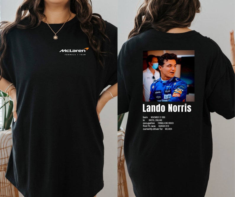 Lando Norris Formula One Tshirt Comfortable Unisex F1 Tee Gift Mclaren ... Lando Norris Formula One Tshirt Comfortable Unisex F1 Tee Gift Mclaren ...