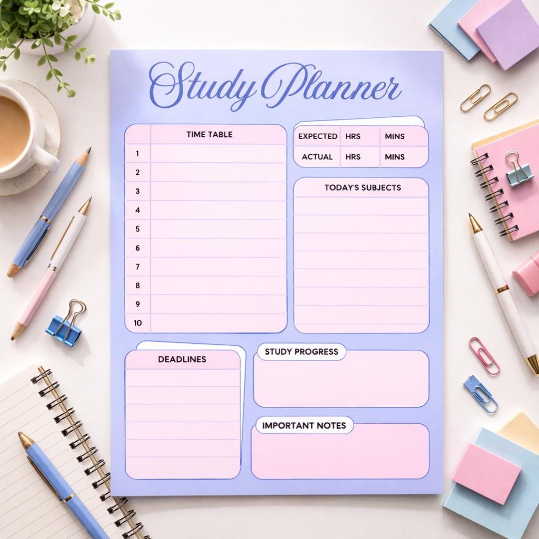 Daily Study Planner Printable | Student Academic Daily Schedule ...