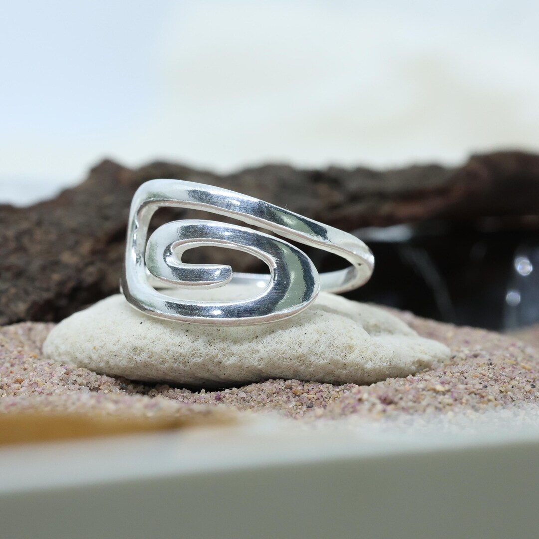 925 Sterling Silver Spiral Ring | Handmade Minimalist Silver Ring ...