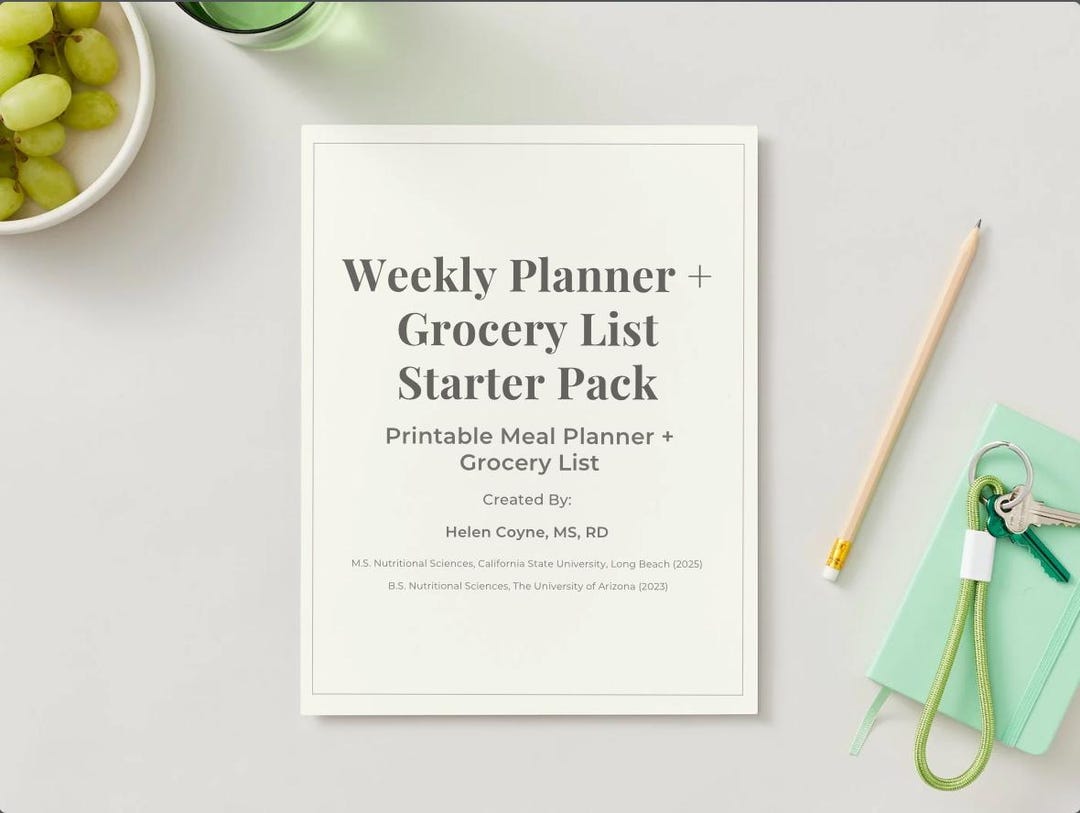 Weekly Meal Planner Starter Pack | Printable Meal Planner + Grocery ...