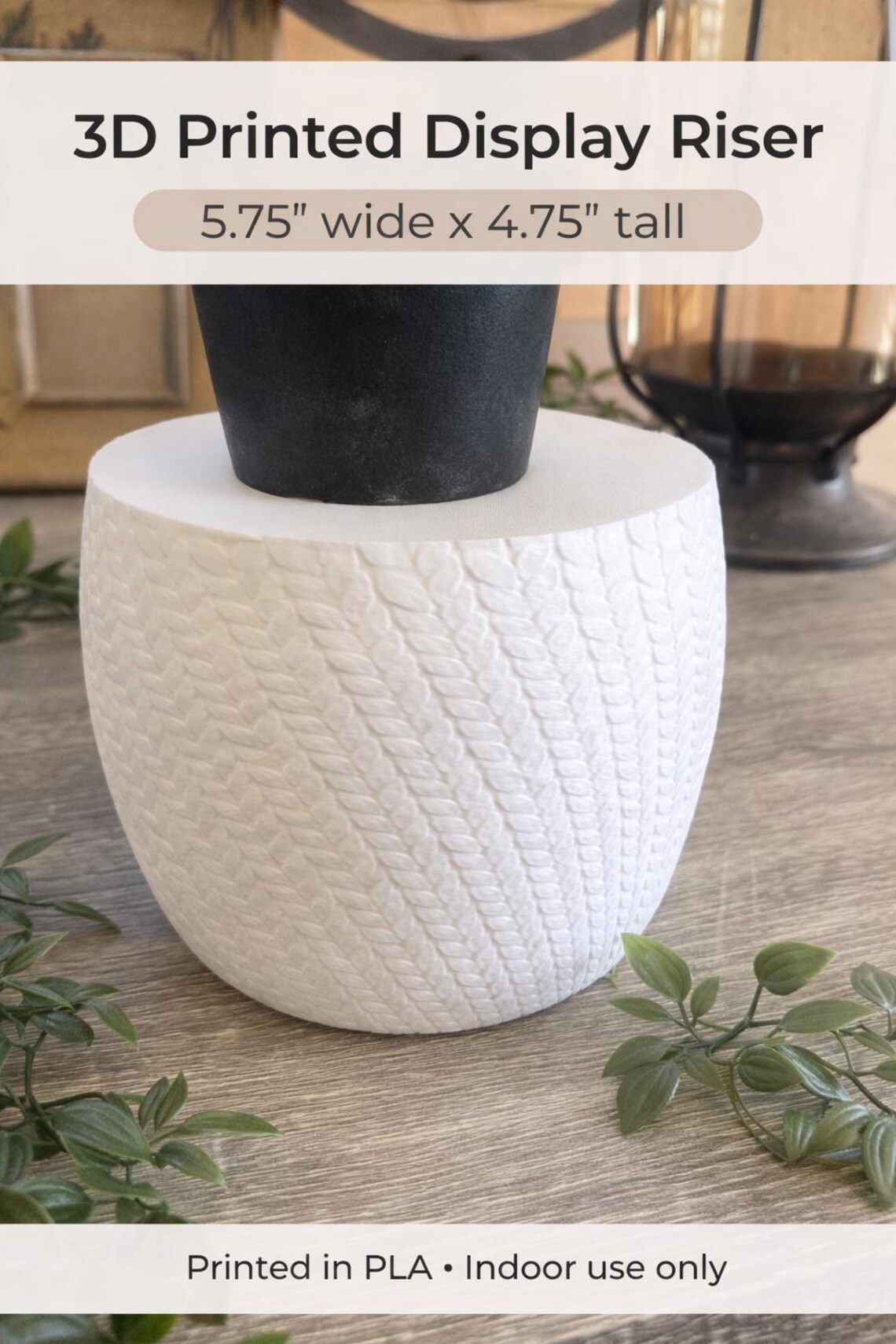 Textured Display Riser | 3D Printed Pedestal Stand | Shelf Decor for ...