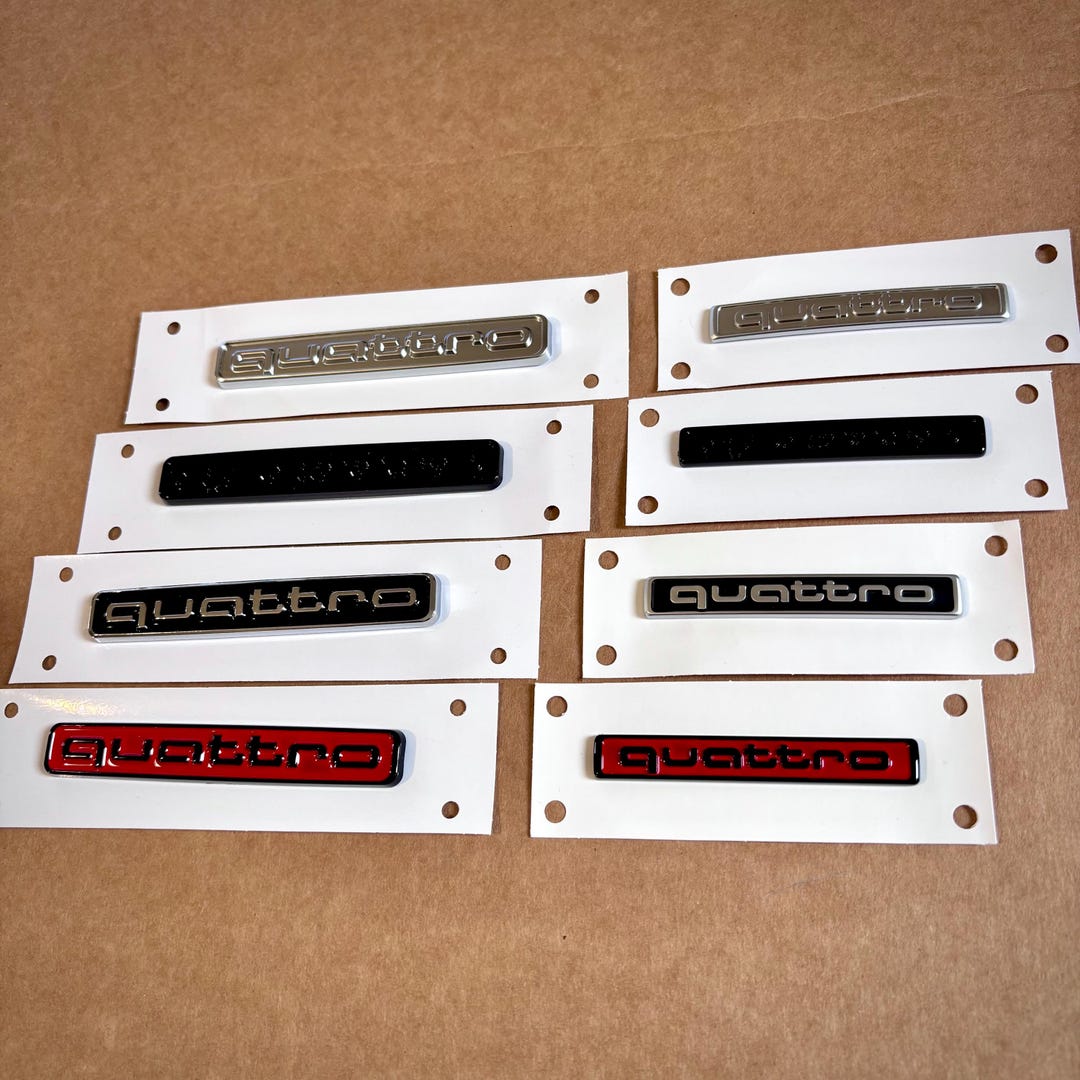 Quattro Emblem Badge for Audi, Multiple Sizes and Colors, ABS Sport ...