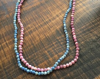 Long Pink Necklace - Etsy