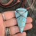 Unique Turquoise Arrowhead Pendant - Tribal Adjustable Leather & Stone ...