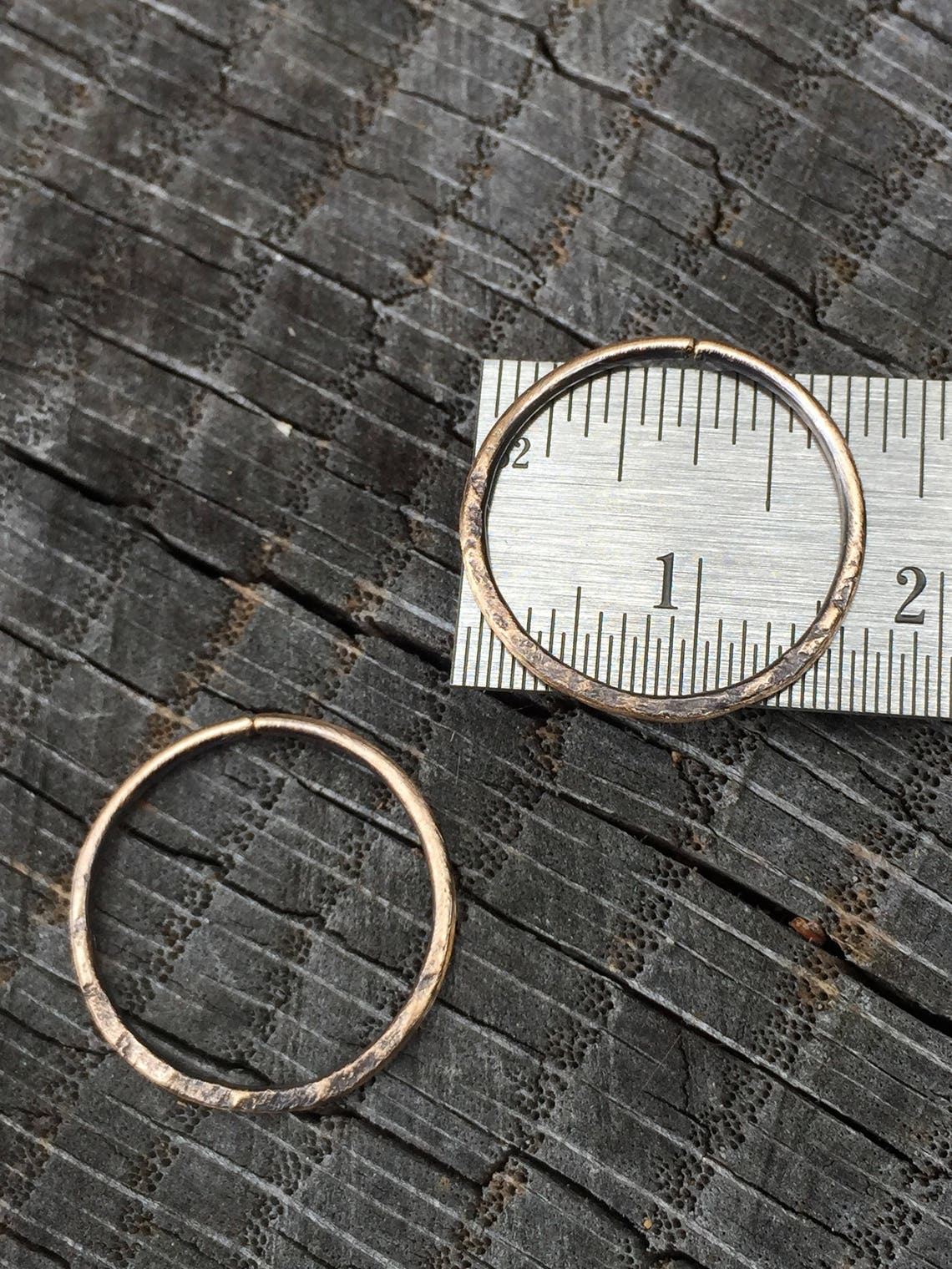 Simple Minimalist 18g or 20g Rustic Gold Continuous Hoop Earring ...
