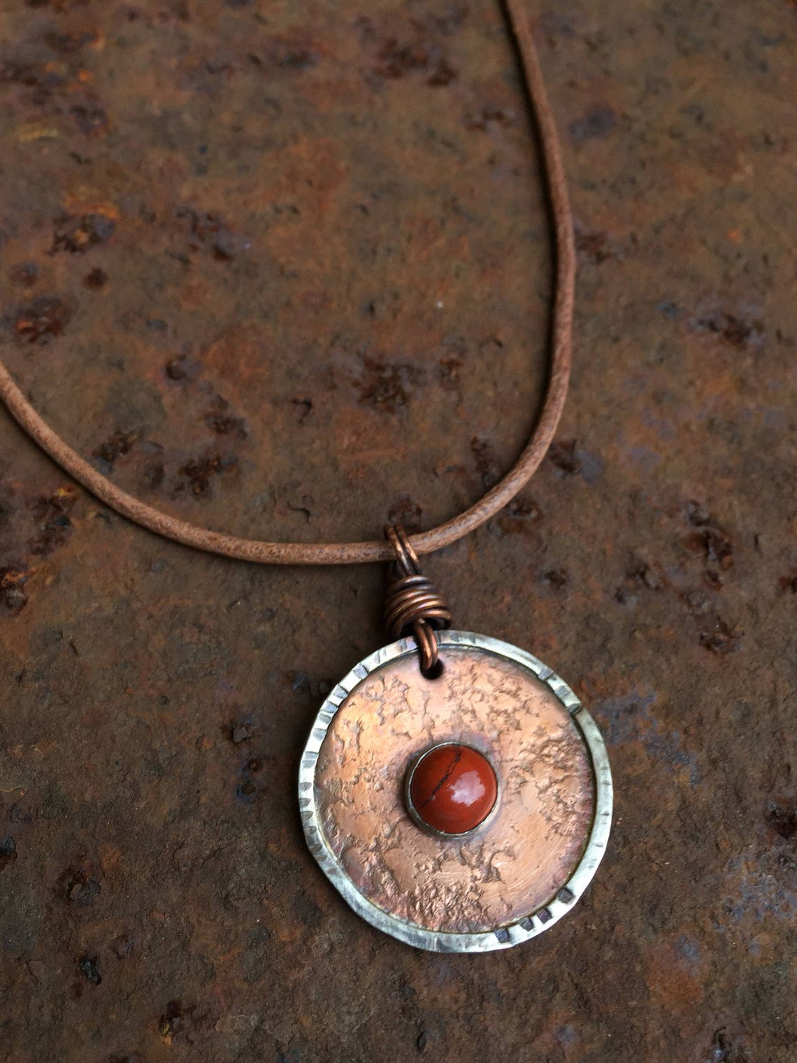 Red Jasper Viking Warrior Shield Pendant Mixed Metals Unisex | Etsy