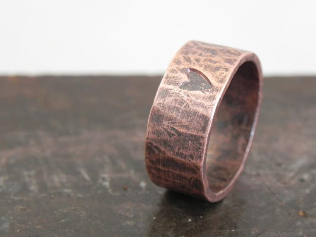 Copper Ring - Custom Stamped Heart Wedding Band or Choose a Custom ...