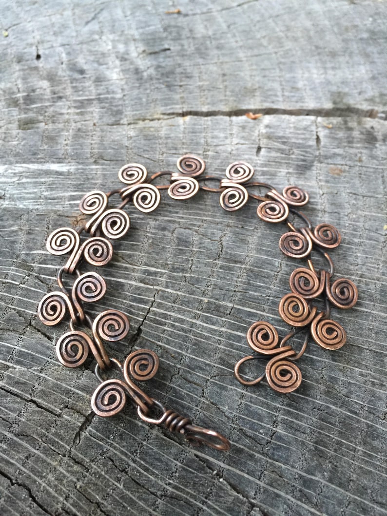 Egyptian Coil Bracelet Rustic Oxidized Copper Wire Bracelet - Etsy