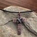 Small Hammered Rustic Copper Cross Pendant W/ Sterling Silver & Brown ...