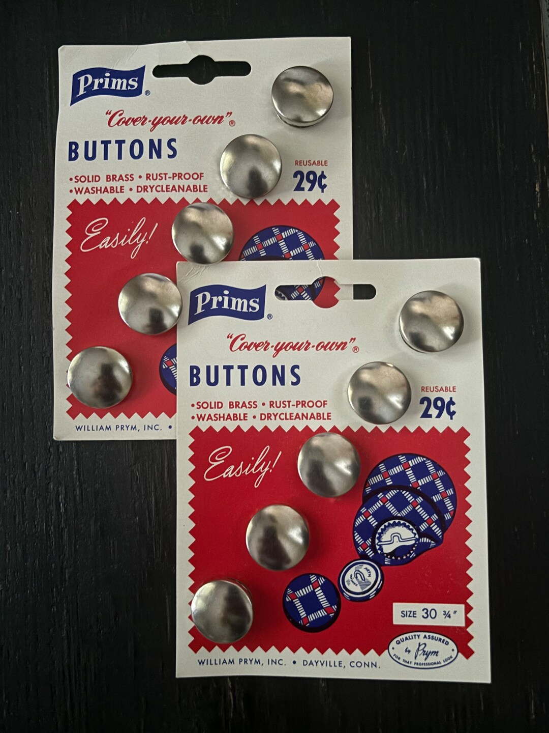 Vintage Prims Solid Brass Button Covers - Cover / Make Your Own Buttons ...