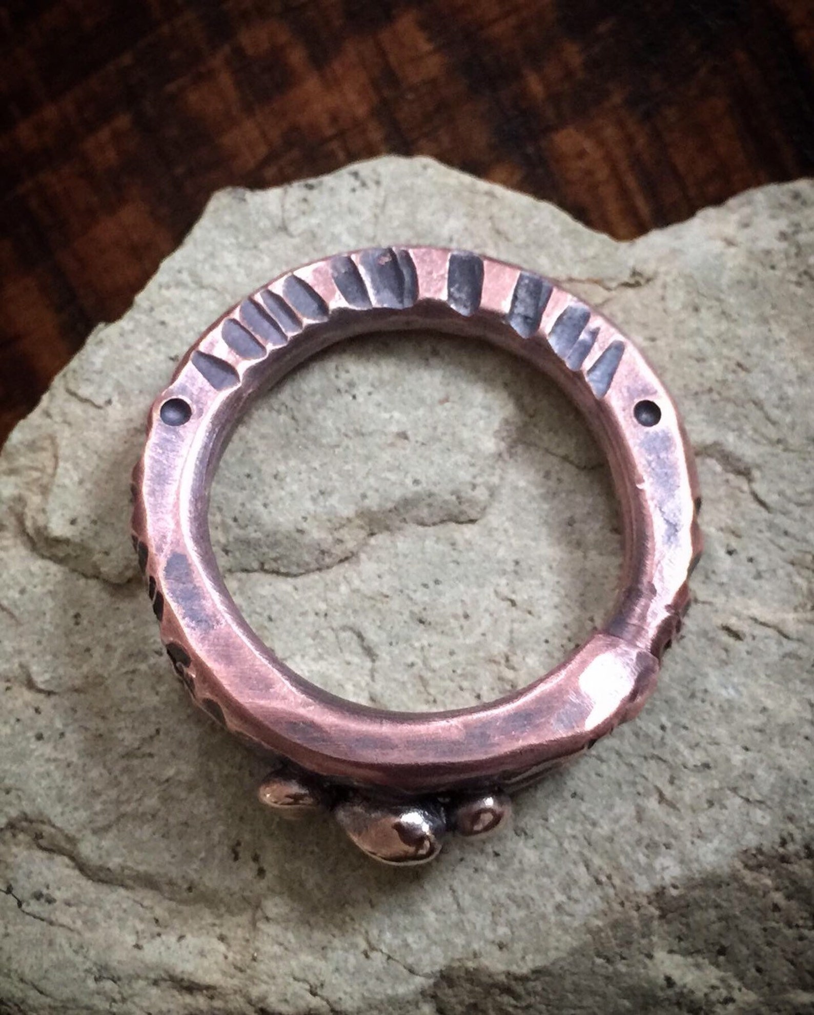Rustic Copper Ring for Men W/ Gold Bronze - Size 11.5 - Unique 7th ...