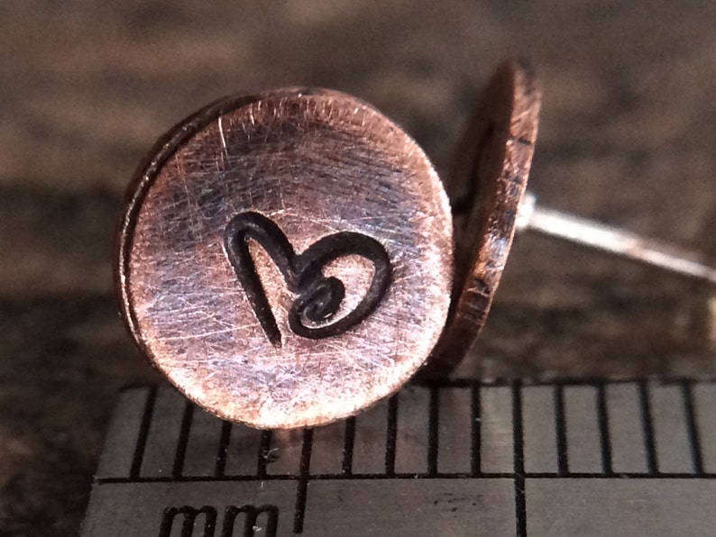 Rustic Copper Heart Studs 8mm Simple Everyday Sweetheart - Etsy